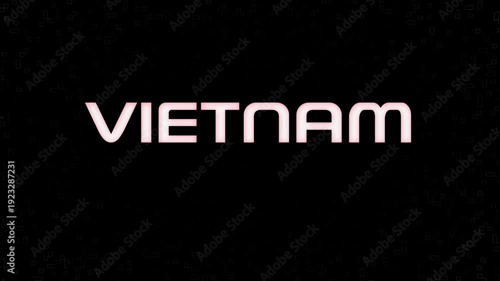 Electrified White on Black with yellow Logo VIETNAM Stock ビデオ | Adobe Stock