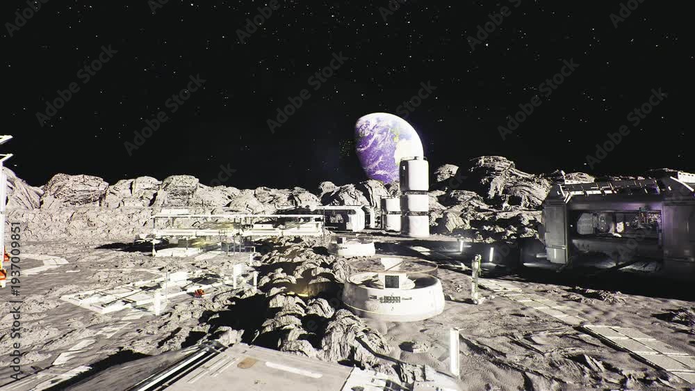 Lunar survey operation with mapping instruments and drone scouts, lidar ...