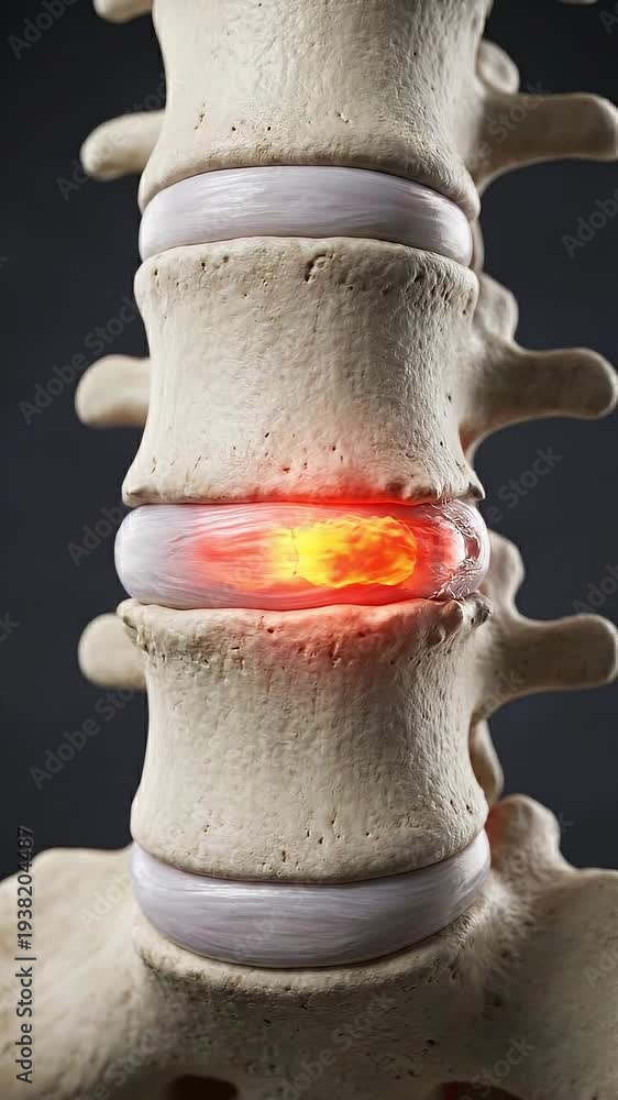 Inflamed disc spine vertebra back pain spinal injury medical ...