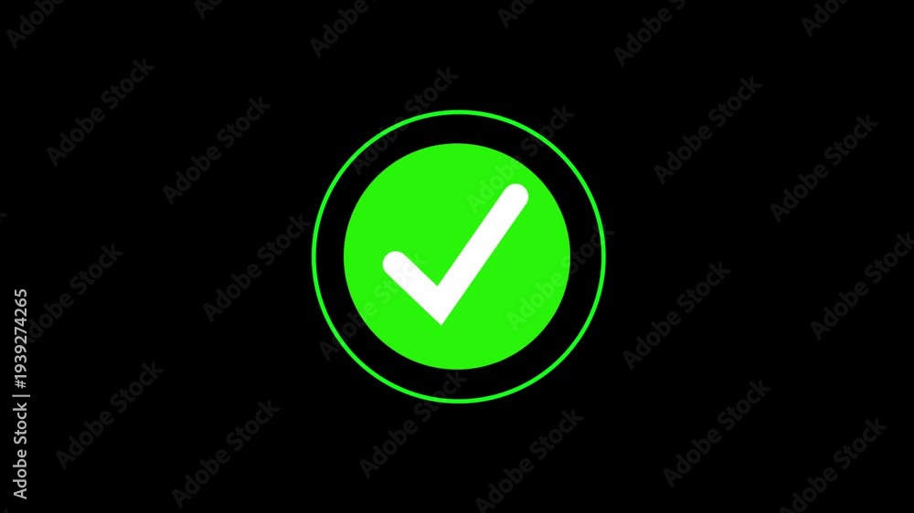 Check Mark Icon Animation 4K – Success Tick Symbol Motion Graphic ...