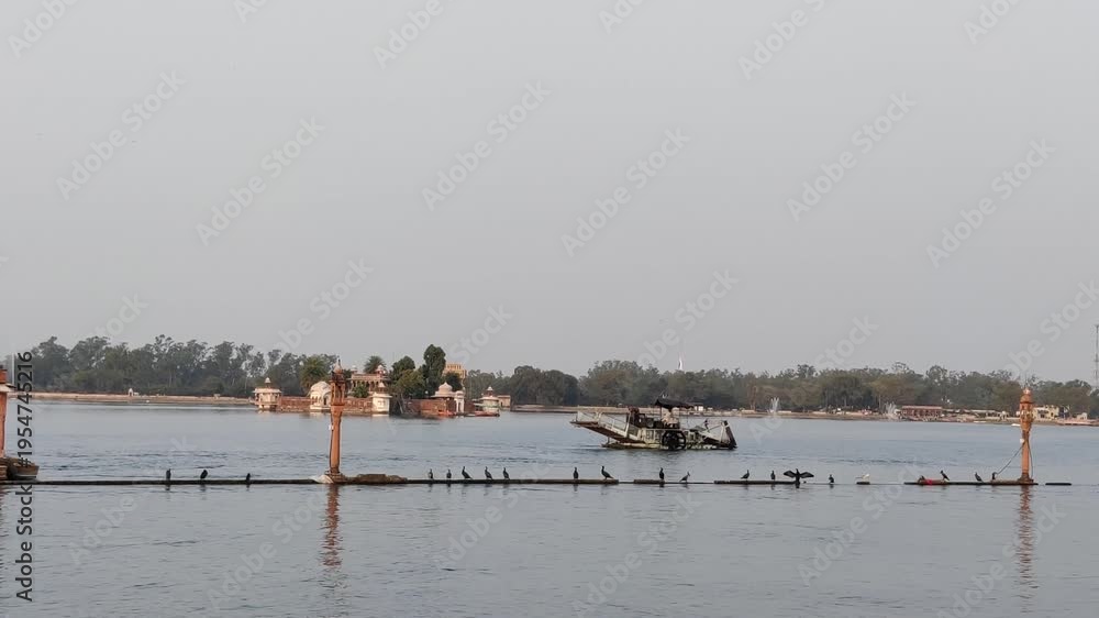 Kota, Rajasthan, India 5 March 2026: Footage of the sunset over river ...