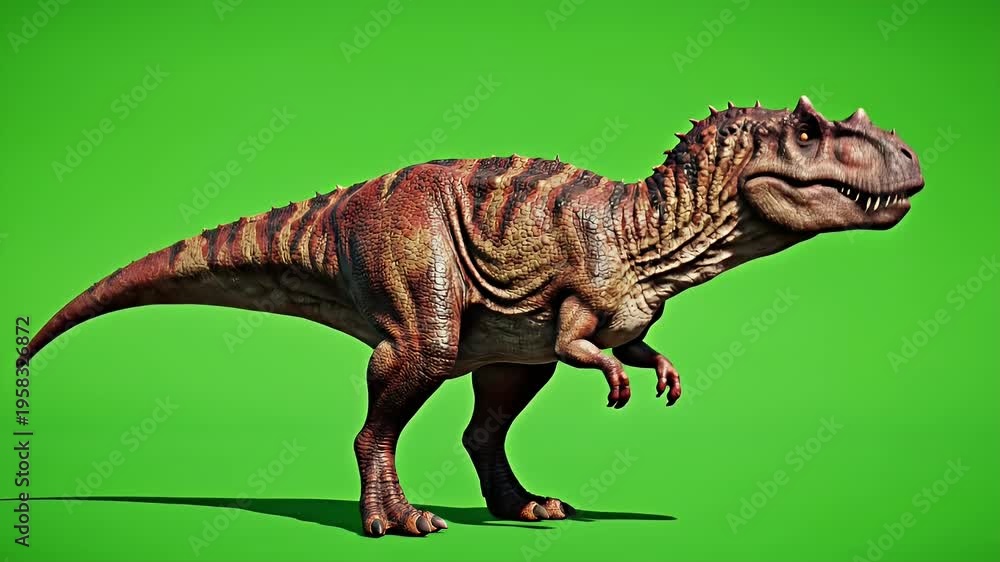 Realistic Carnotaurus Dinosaur Full Body Standing and Moving Head on ...