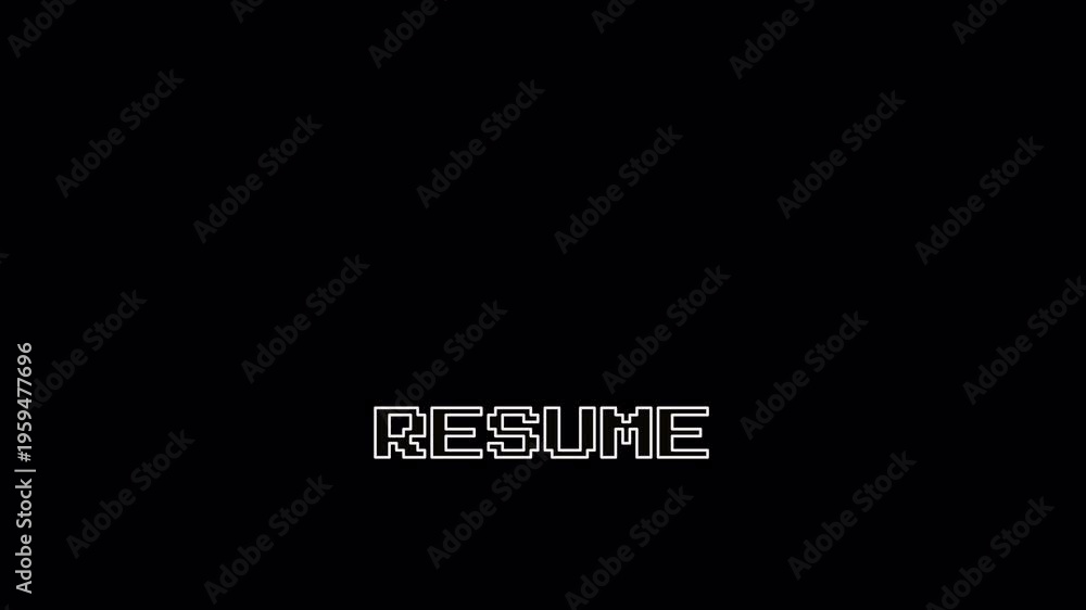 Retro Gaming 8-Bit Pixel Art Resume Text Animation Loop with Flicker ...