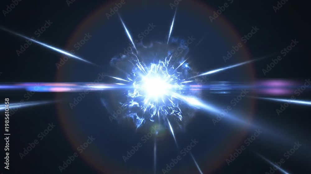 Flare overlay with glowing streaks center concept. Bright glowing ...