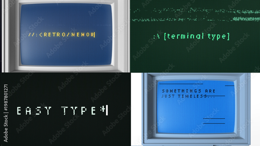 Retro Computer Terminal Type Stock Template | Adobe Stock