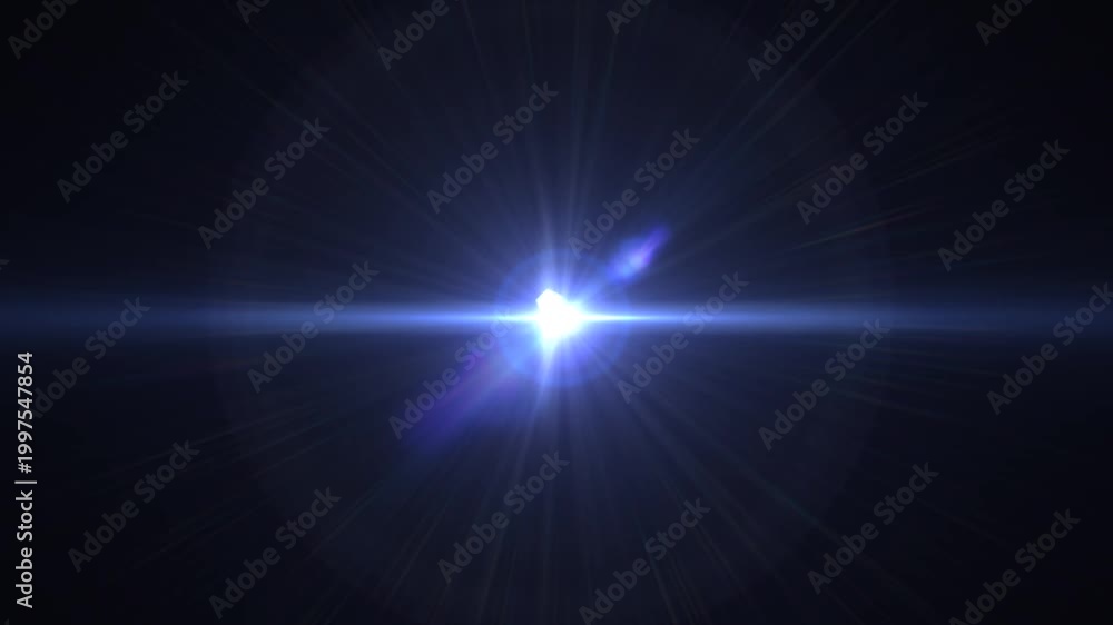 optical shine light lens flares animation on black background. Stock ...