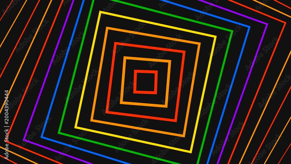 Infinite Zoom Squares Seamless Loop — Op Art Color Tunnel Background 4K ...
