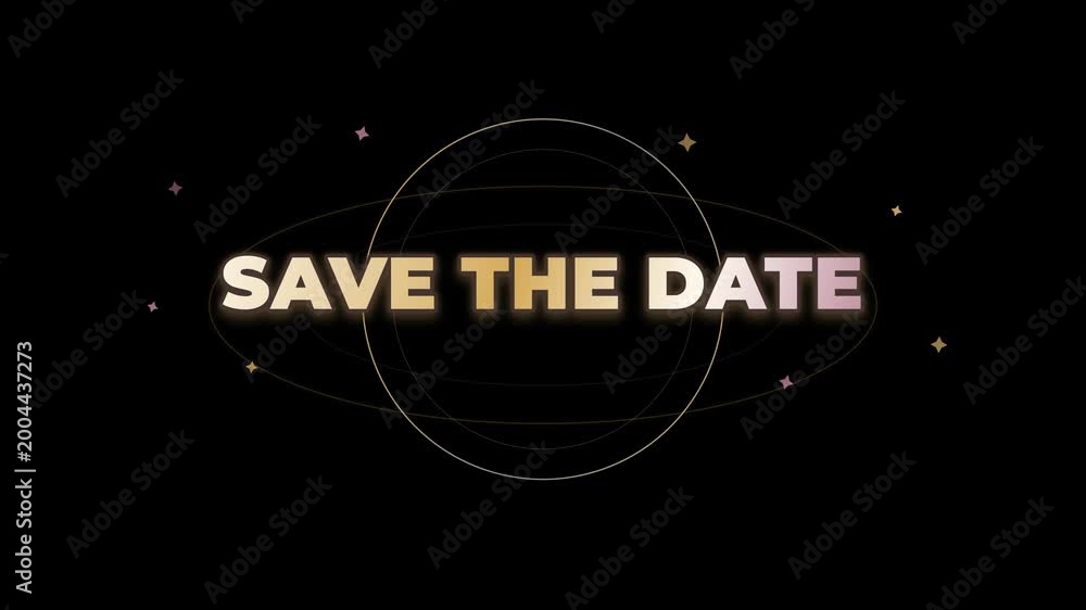 Save The Date Text Animation Event Invitation Announcement Countdown ...