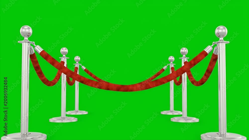 Silver Stanchions with Red Velvet Rope for Elegant Crowd Control on ...