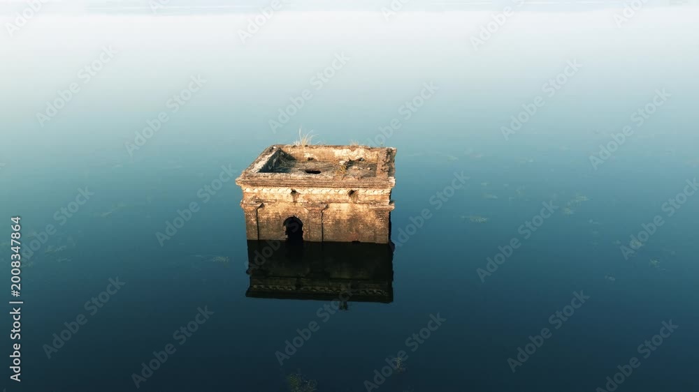 There is a very beautiful broken house underwater, Drone Shot in ...