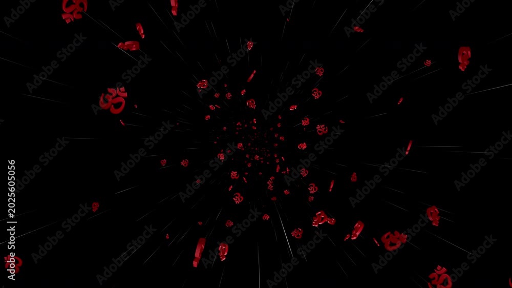 Falling Brahma Hindu Indian Symbols Animation Background, on Alpha ...