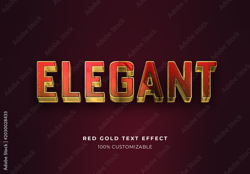 Red Gold Text Effect Stock Template | Adobe Stock