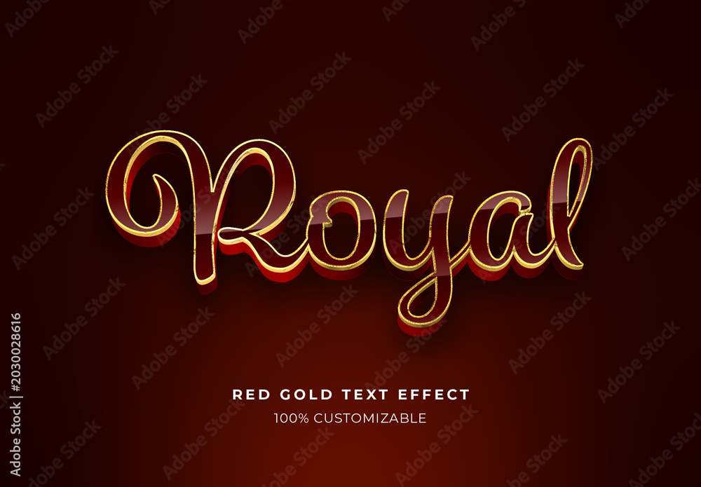 Red Gold Text Effect Stock Template | Adobe Stock