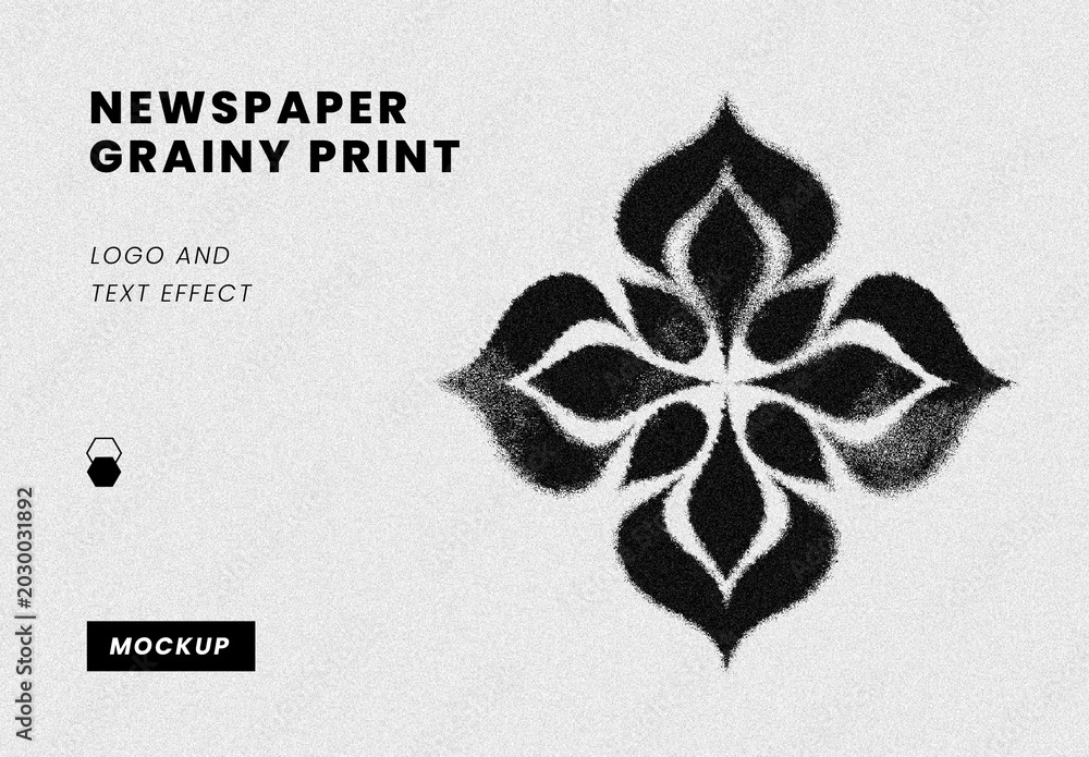 Newspaper Grainy Print Logo And Text Effect Mockup Stock Template ...