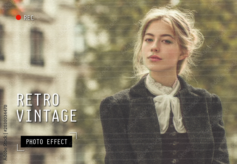 Retro Vintage Photo Effect Stock Template | Adobe Stock
