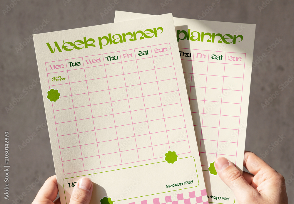 Stationery Sheets Mockup Held by Hands Stock Template | Adobe Stock