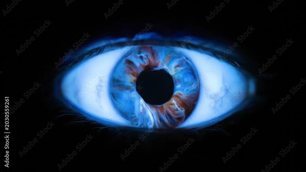 Electric Ink Eye Pulse - Hypnotic Forming Animated Symbol on Black ...
