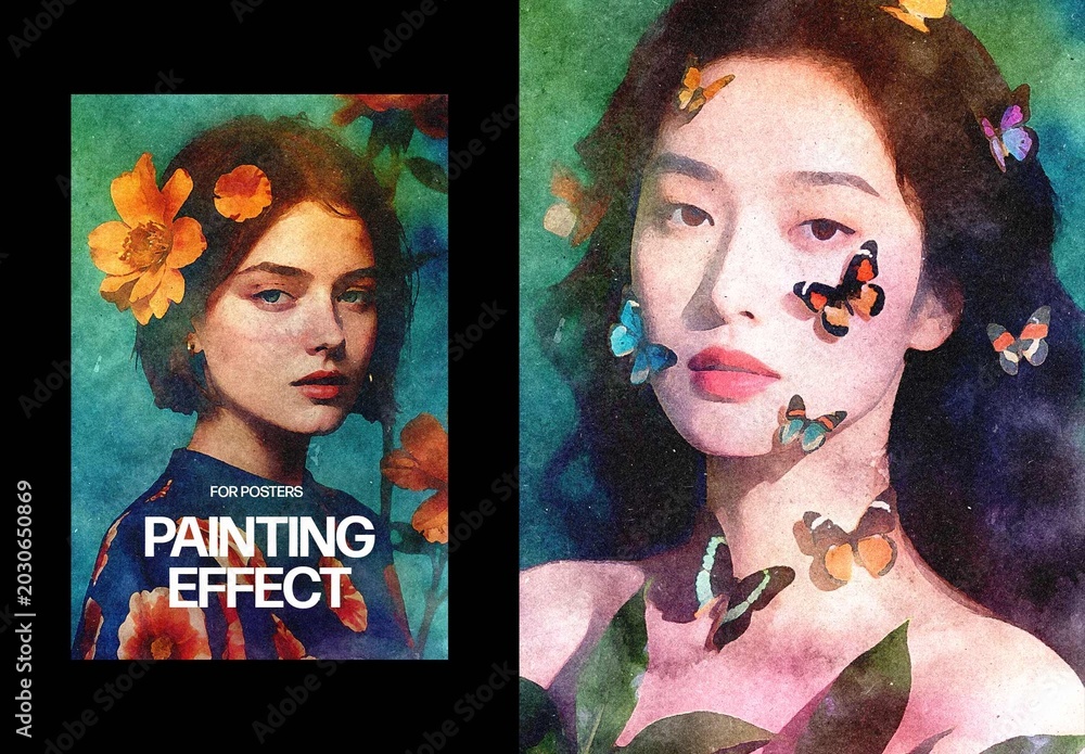 Watercolor Photo Effect – Painting for Poster & Social Media (PSD ...