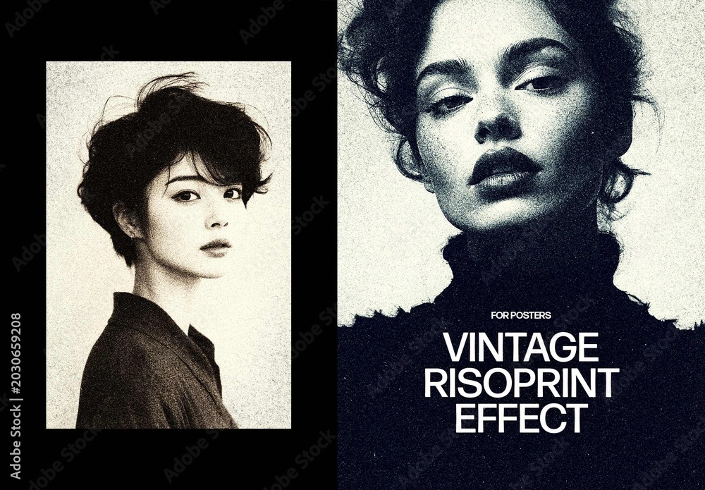 Vintage Photo Effect – Risoprint for Poster & Social Media (PSD) Stock ...