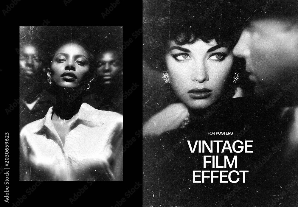 Vintage Film Photo Effect – Monochrome for Poster & Social Media (PSD ...