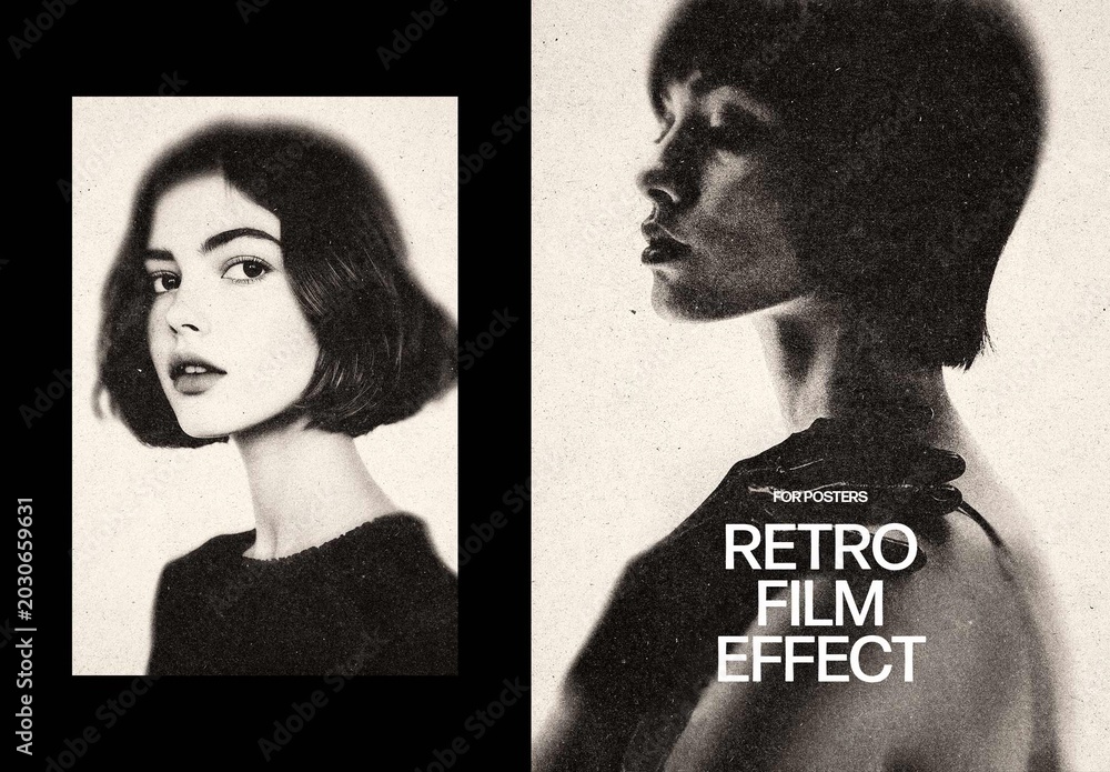 Retro Film Photo Effect – Monochrome for Poster & Social Media (PSD ...