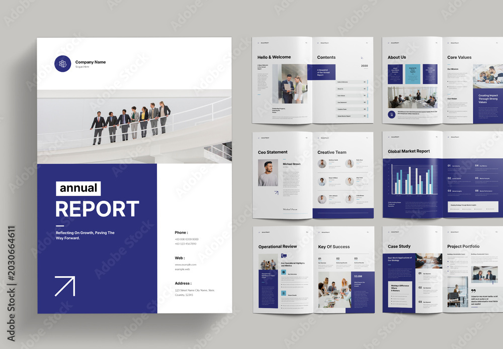 Annual Report Layout Stock Template | Adobe Stock
