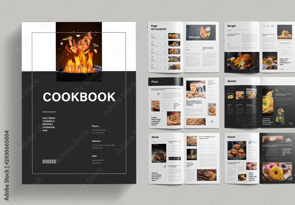 Cook Book Brochure Template Layout Stock Template | Adobe Stock