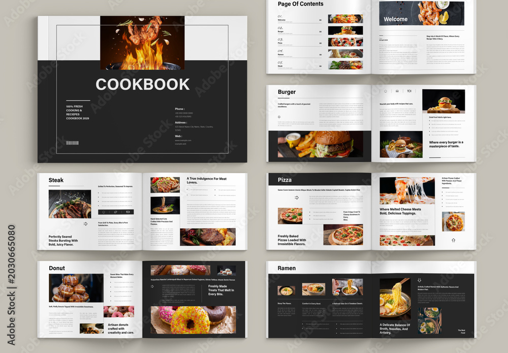 Cook Book Brochure Landscape Template Layout Stock Template | Adobe Stock