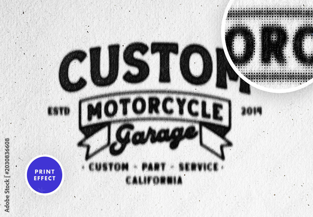 Retro Ink Bleed Text Effect – Halftone Typography for Logo, Poster ...