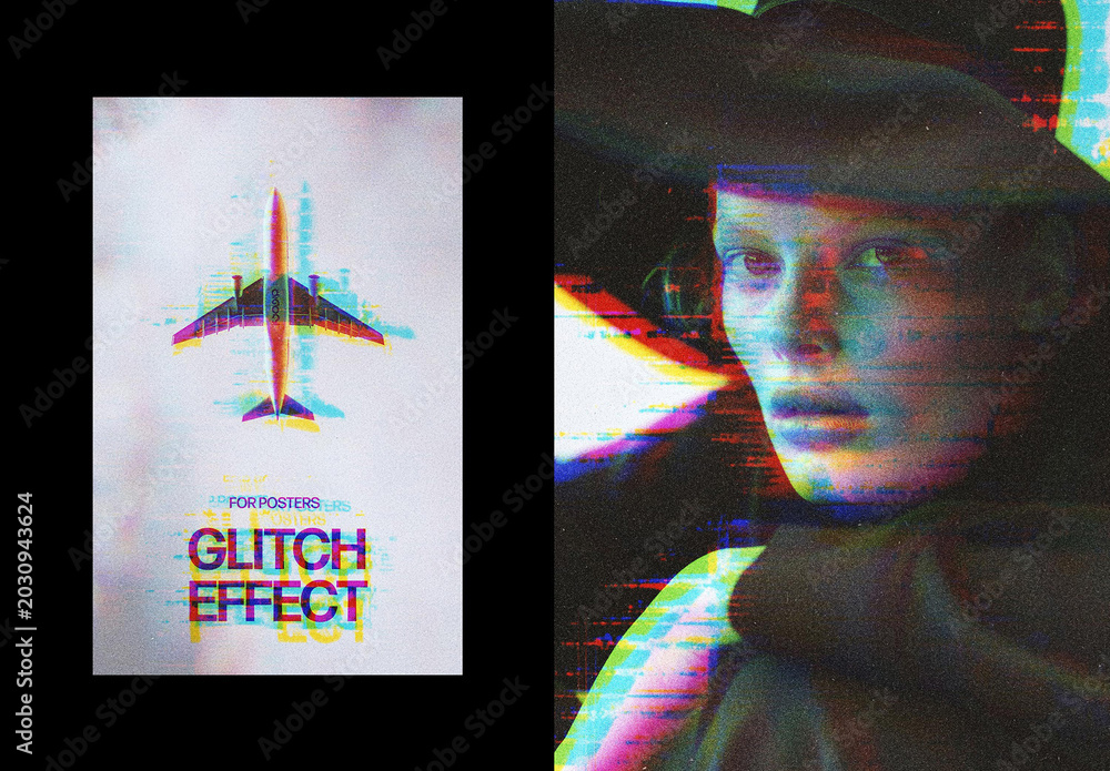 Glitch Photo Effect – Pixels Screen for Poster & Social Media (PSD ...