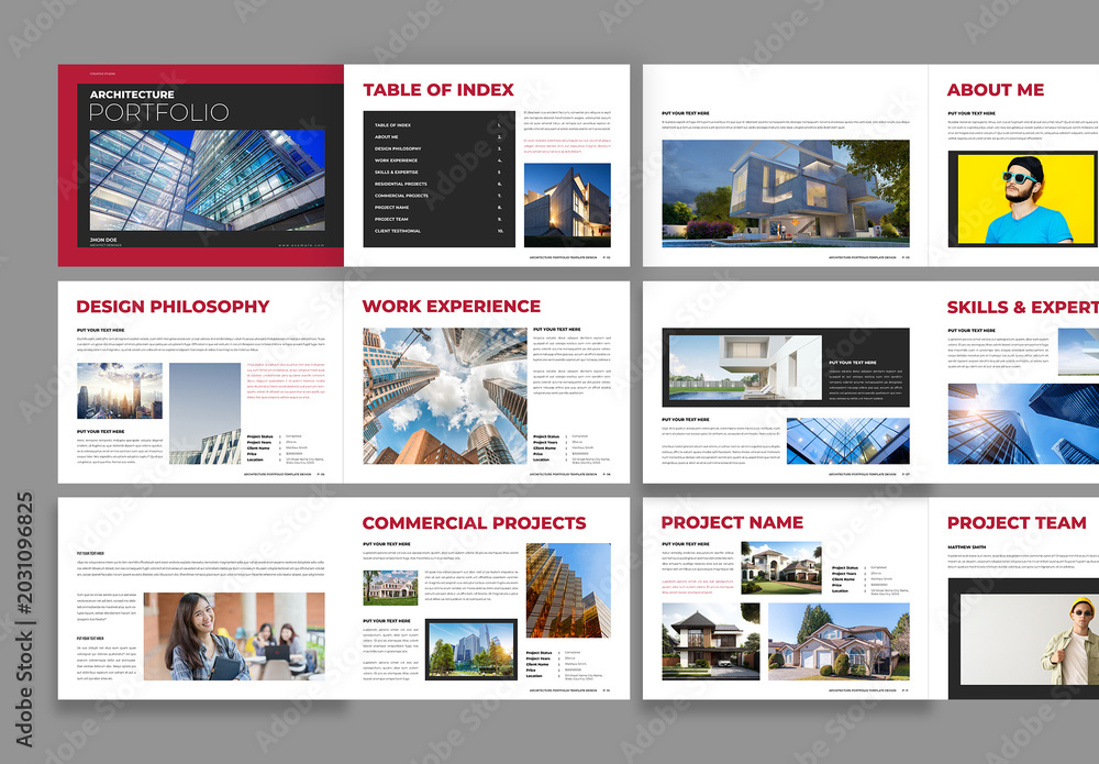 Architecture Portfolio Template Design Stock Template | Adobe Stock