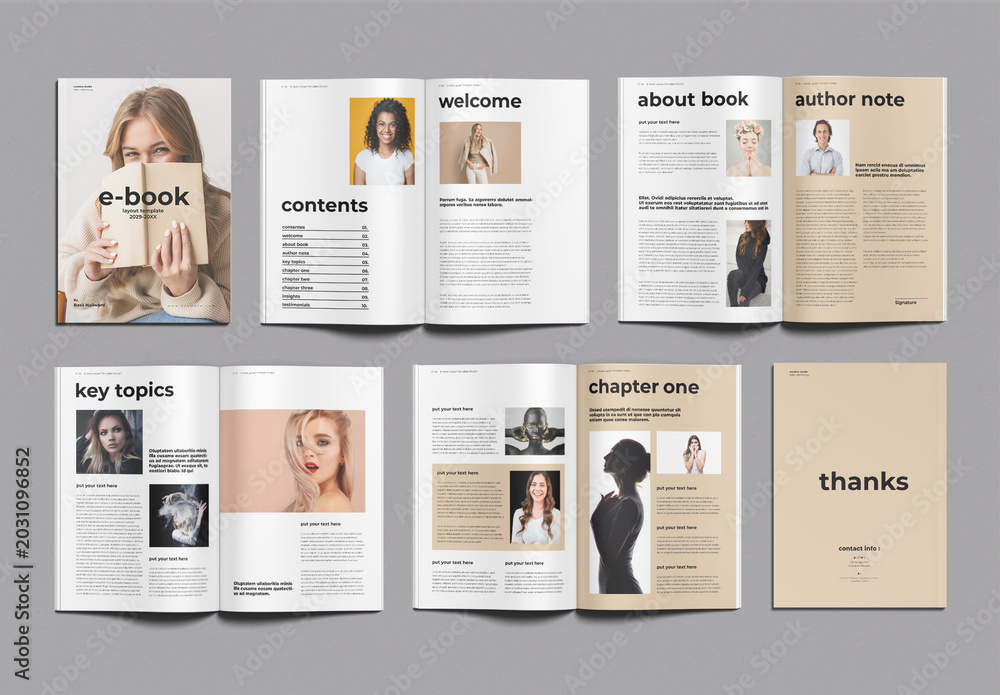 Ebook Layout Template Design Stock Template | Adobe Stock