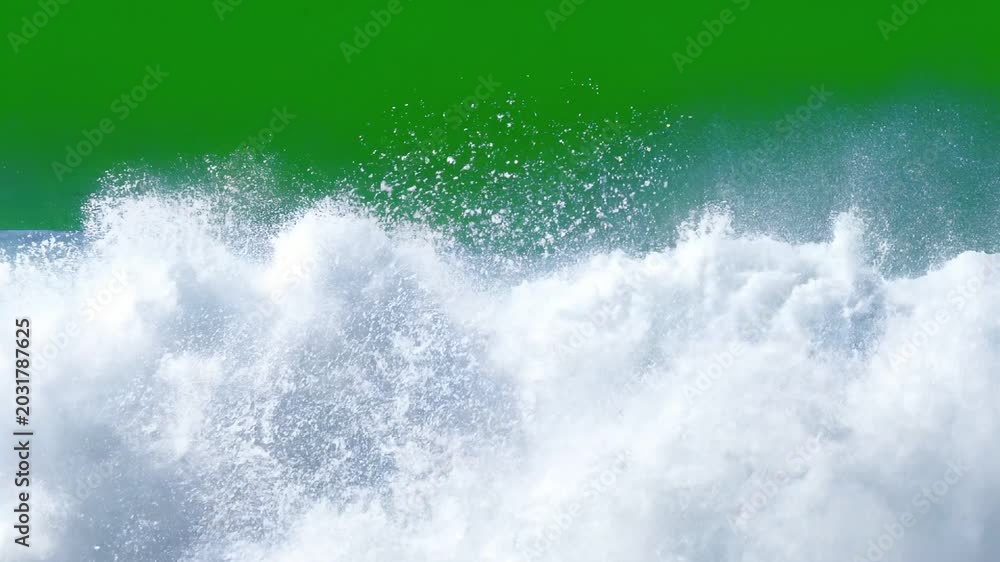 Ocean wave, green water, white foam, splash, sea spray, crashing wave ...