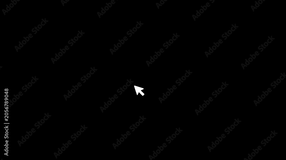 Mouse pointer cursor click press animation on green background, mouse ...